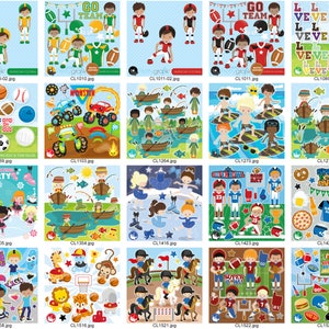 Sports BUNDLE Graphic Set, Clipart Commercial Use, Fantasy Clipart ...