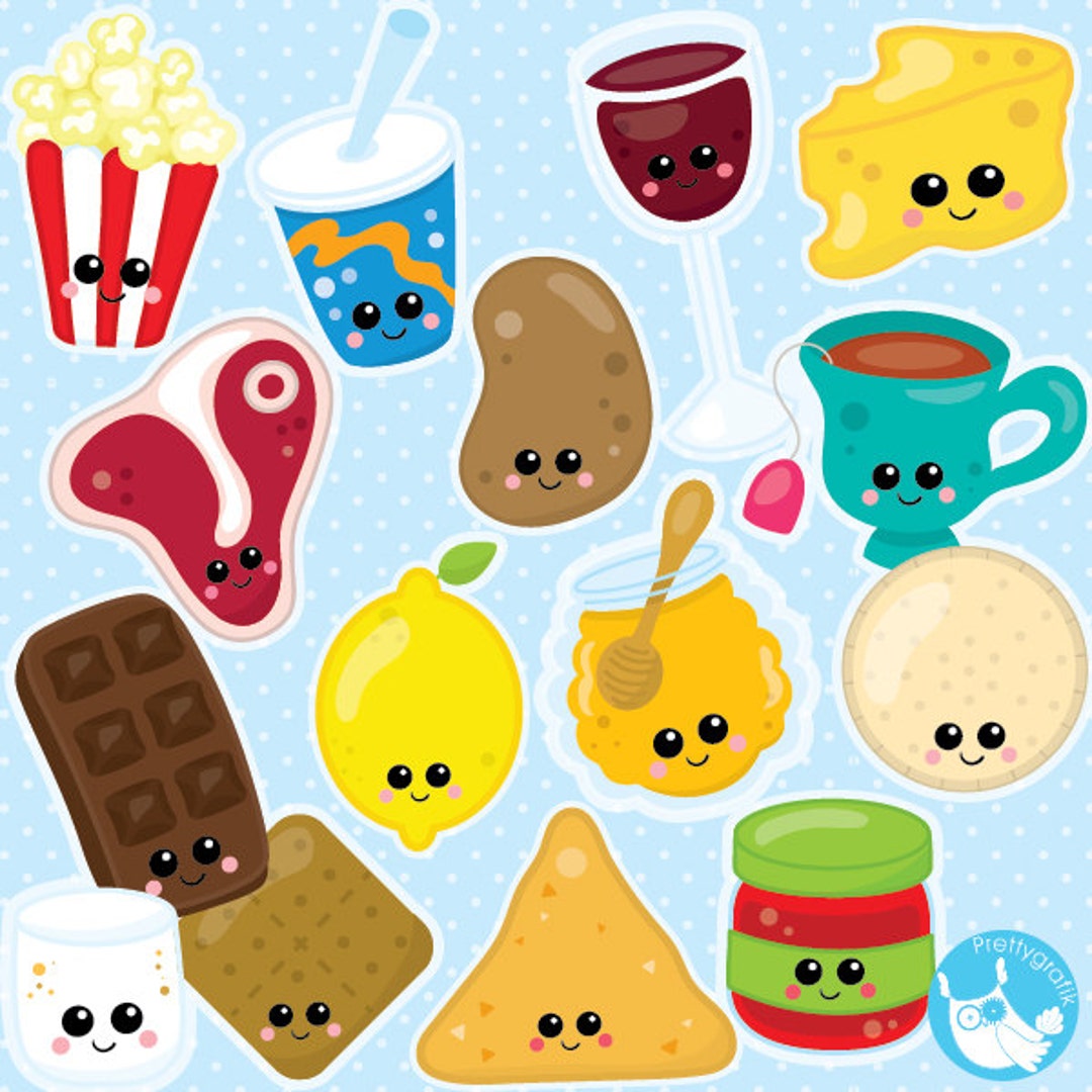 Food Clipart Commercial Use, Kawaii Clipart Vector Graphics, Perfect ...