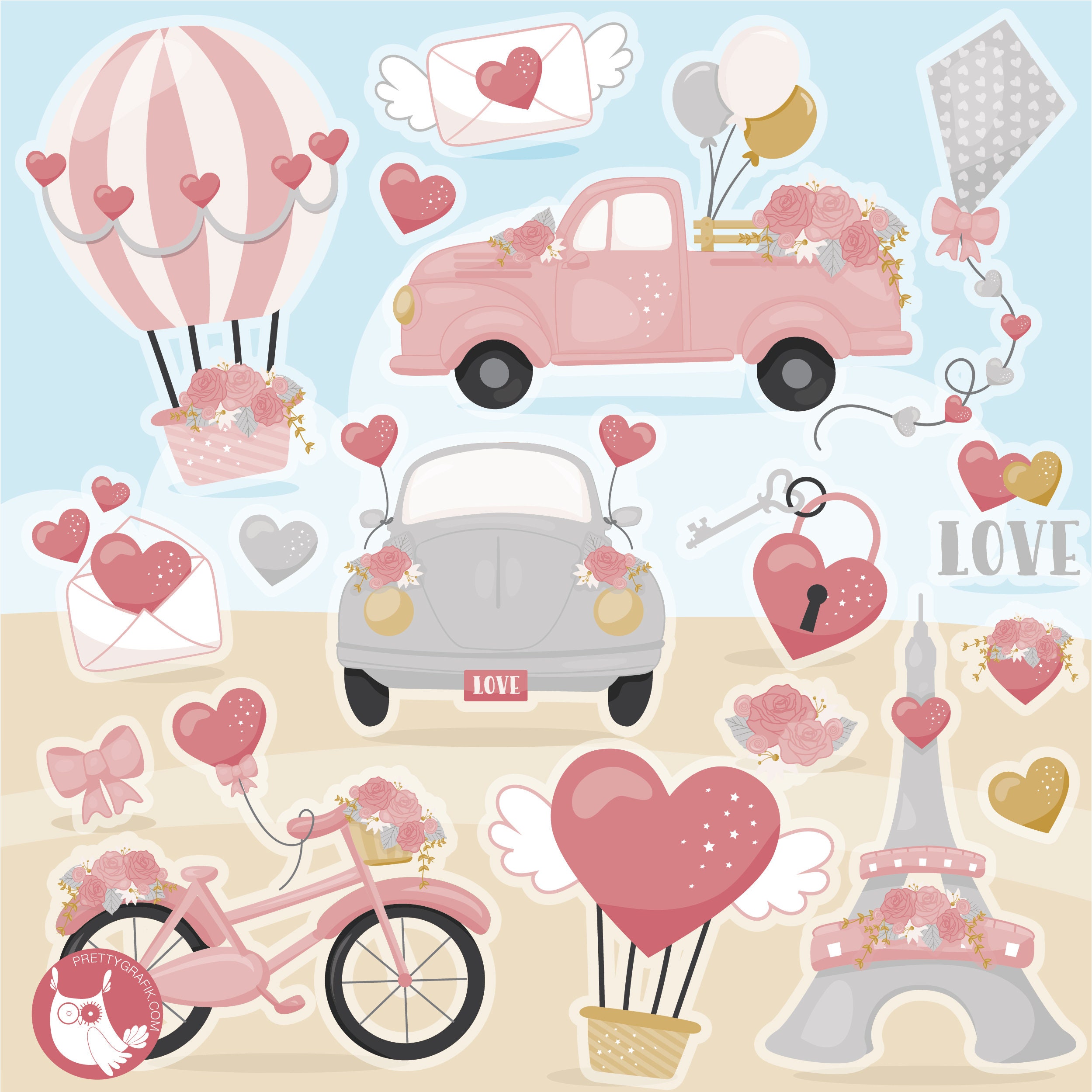 Valentines Trip clipart clipart commercial use vector | Etsy