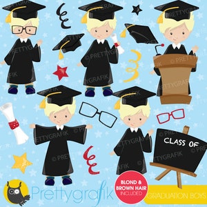 Graduation Boys Clipart Commercial Use, Vector Graphics, Digital Clip ...