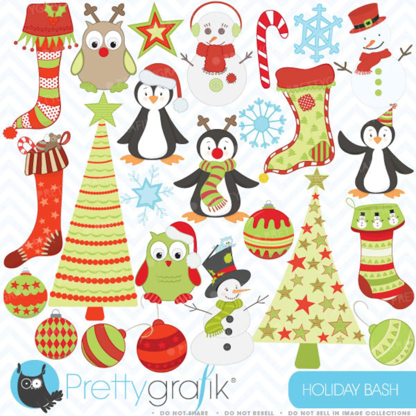 Holiday Christmas Clipart Commercial Use Vector Graphics - Etsy