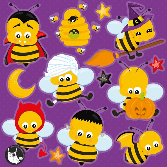 Halloween Bee, clipart, clipart commercial use, vector graphics, clip ...