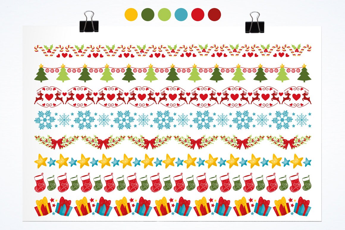 Christmas Border Clipart Clipart Commercial Use Vector - Etsy