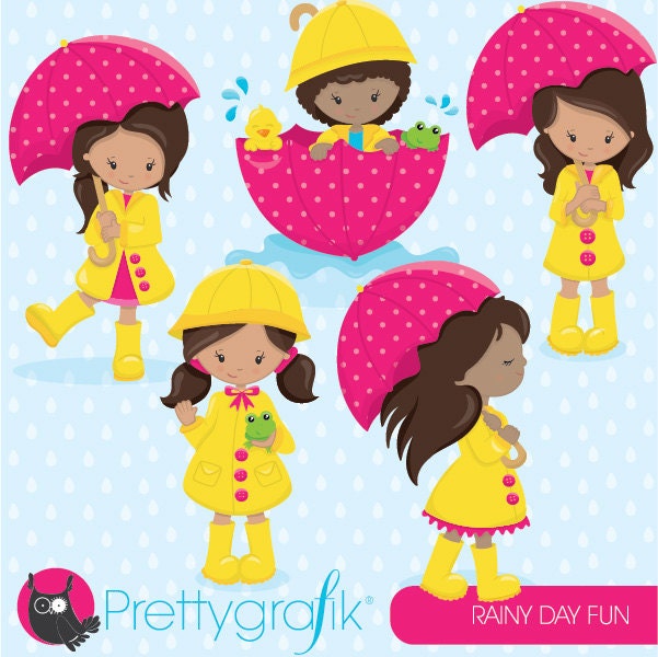 April Showers Clipart Commercial Use Rainy Day Vector - Etsy
