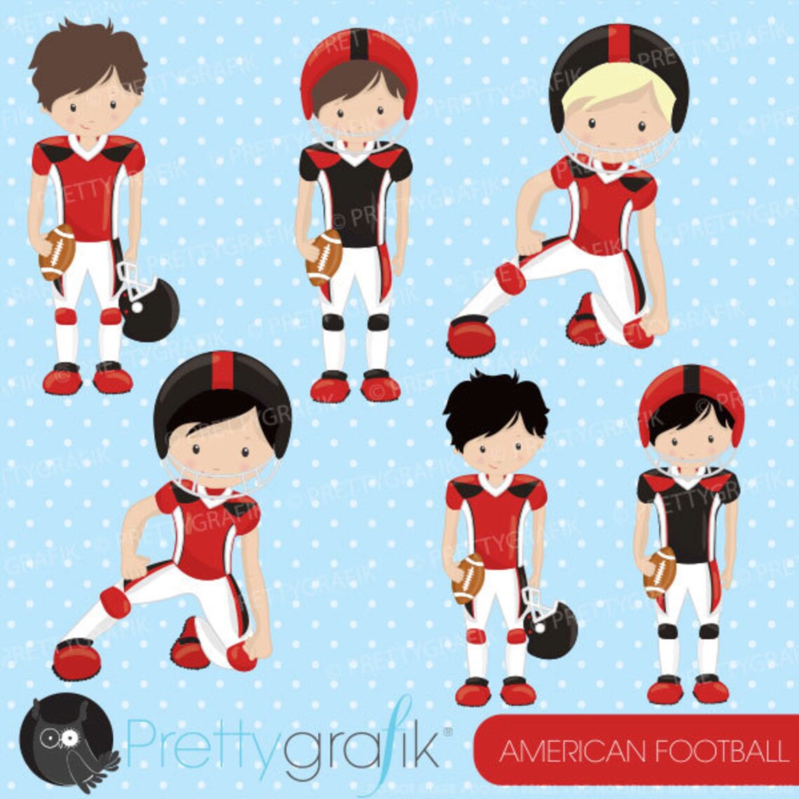 American Football Clipart Commercial Use Football Vector - Etsy