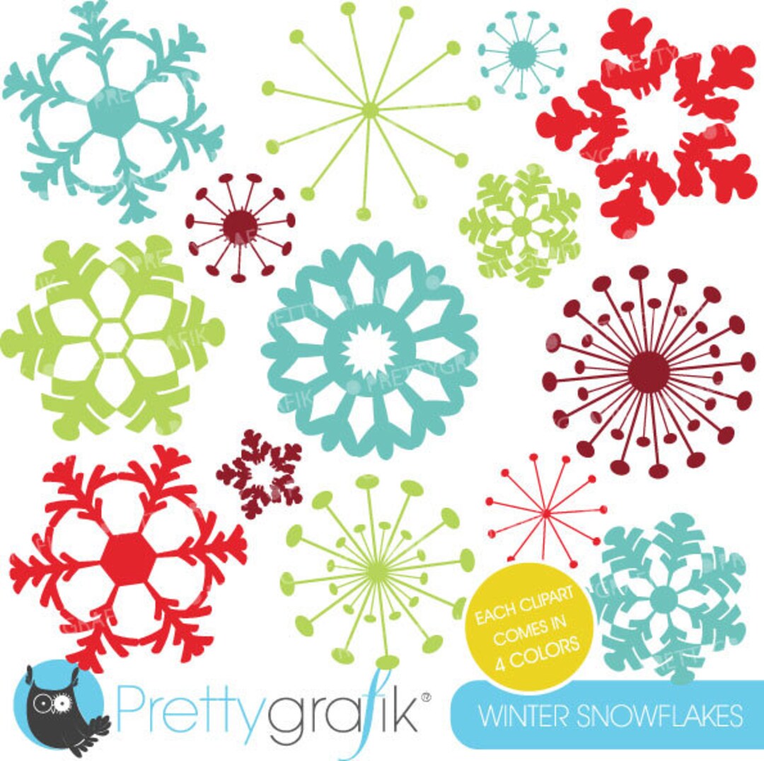 Snowflakes Clipart Commercial Use, Vector Graphics, Digital Clip Art ...