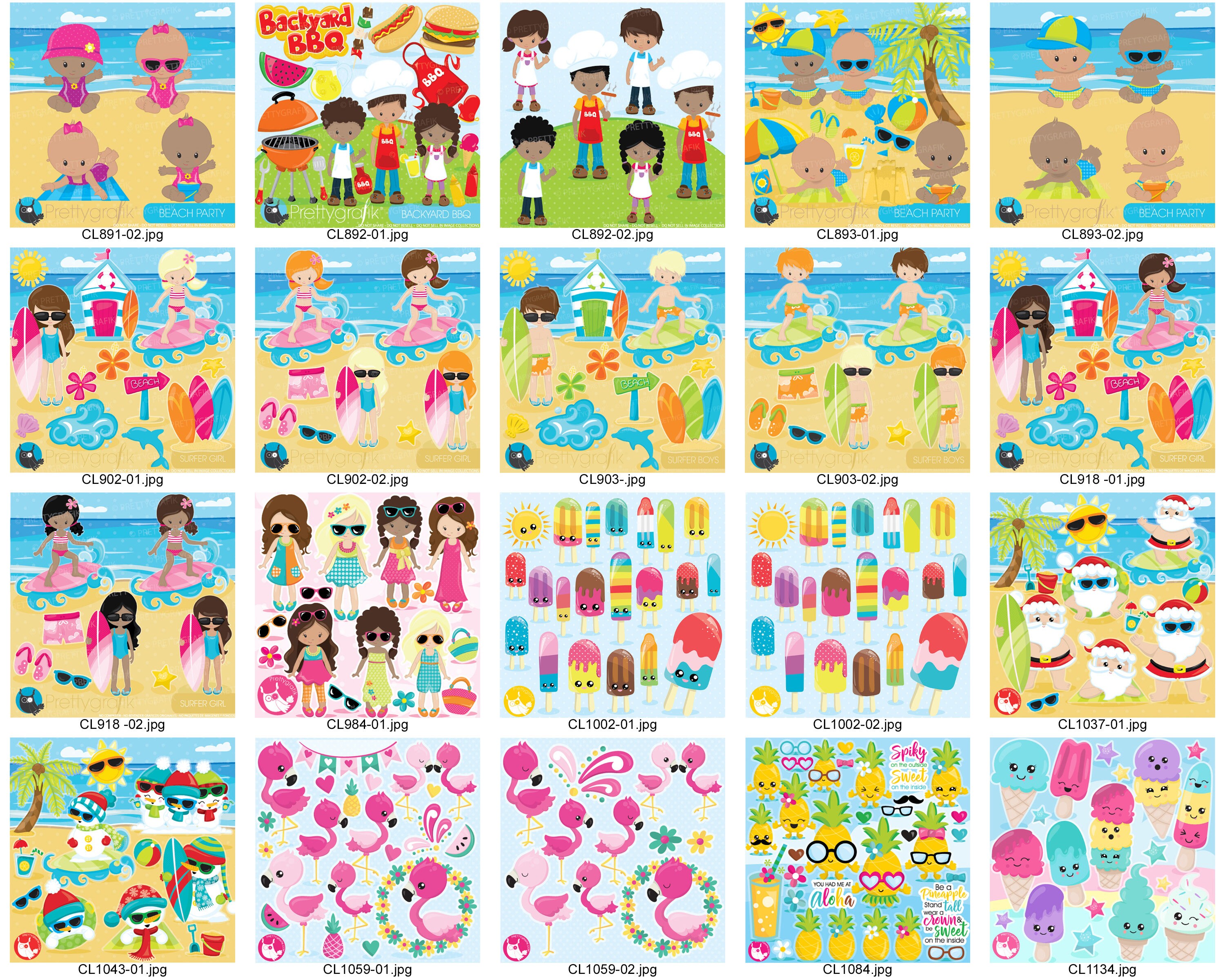 Summer Fun BUNDLE Graphic Set Clipart Commercial Use Fantasy - Etsy