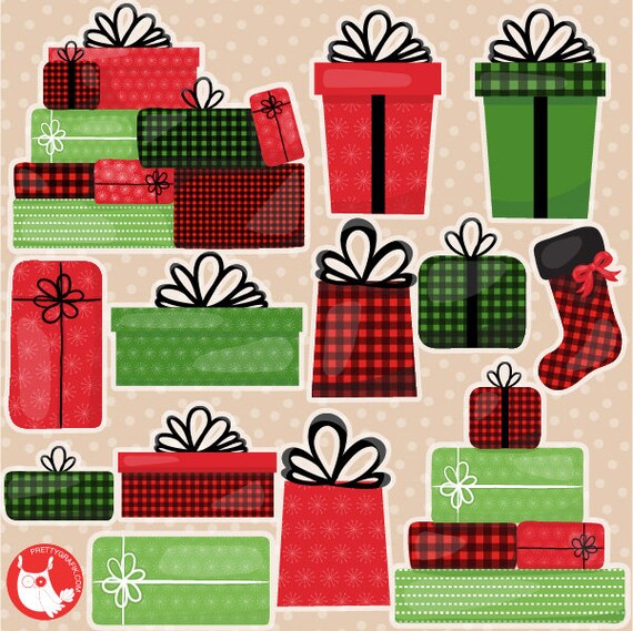 Christmas presents clipart, floral, bouquet, commercial use, vector ...