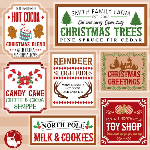 Christmas Signs, clipart, clipart commercial use, vector graphics, clip ...
