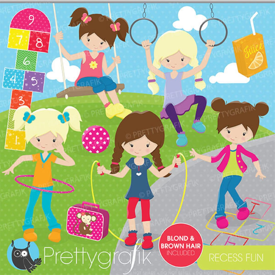 Recess Kids Clipart Commercial Use, Vector Graphics, Digital Clip Art ...