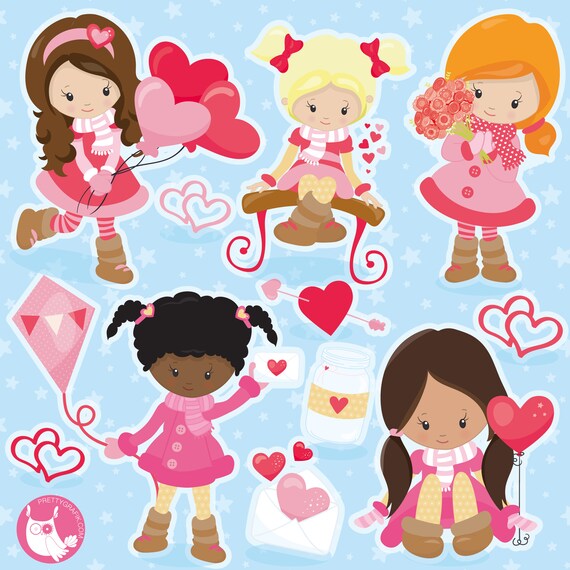 Valentine Girl, clipart, clipart commercial use, vector graphics, clip ...