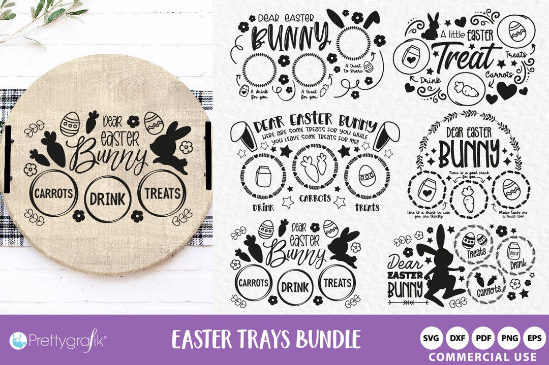 Easter Tray Craft BUNDLE Graphic Set, SVG Files, DXF, Clipart ...