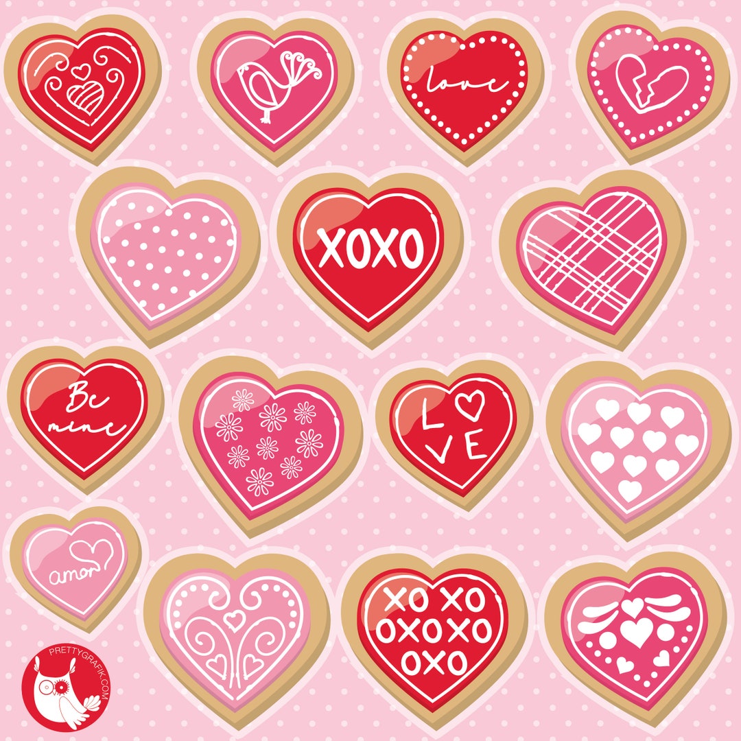 Valentine Cookies, Clipart, Clipart Commercial Use, Vector Graphics ...
