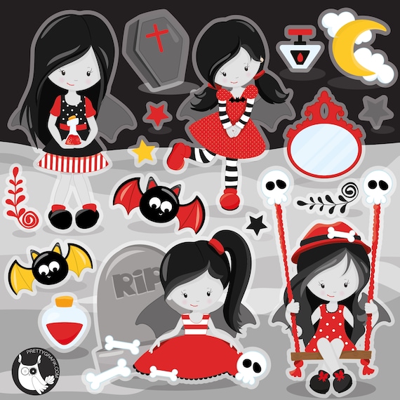 Vampire Girl, clipart, clipart commercial use, vector graphics, clip ...