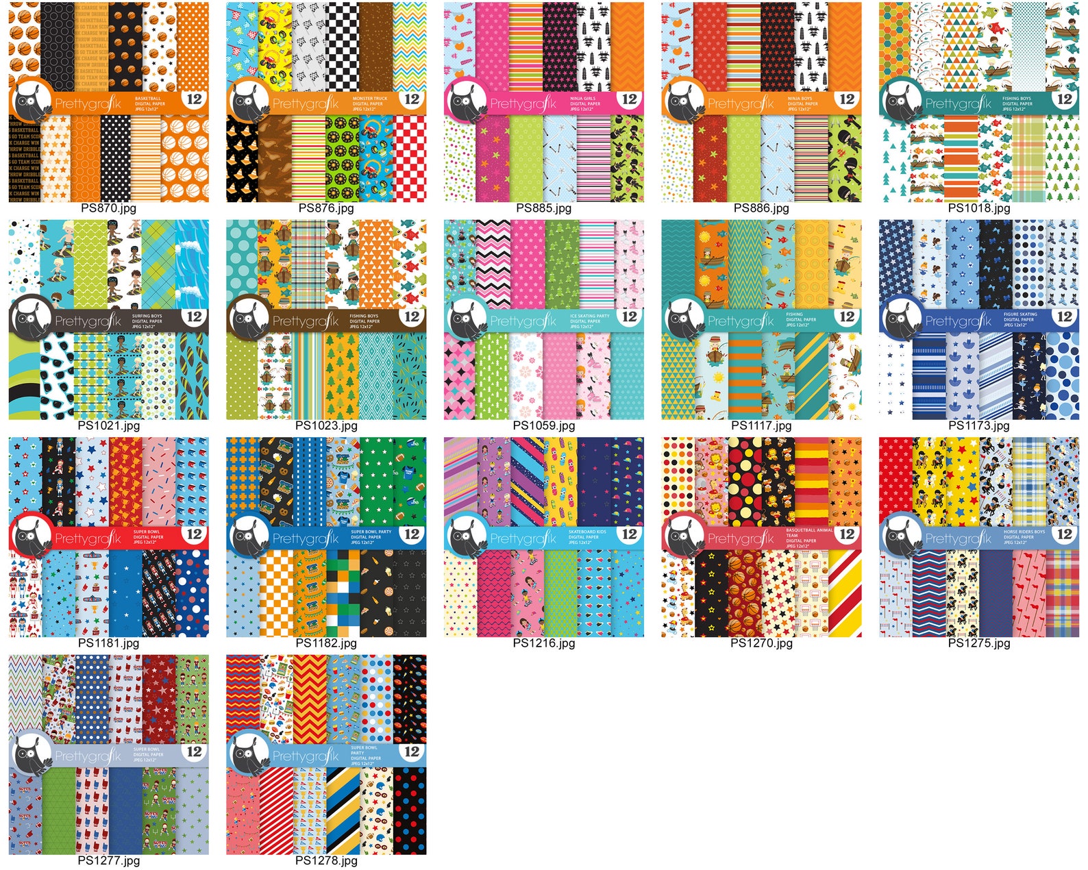 Sports BUNDLE Graphic Set Clipart Commercial Use Fantasy - Etsy