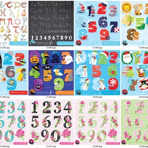 Numbers and Alphabet BUNDLE Graphic Set, Clipart Commercial Use ...