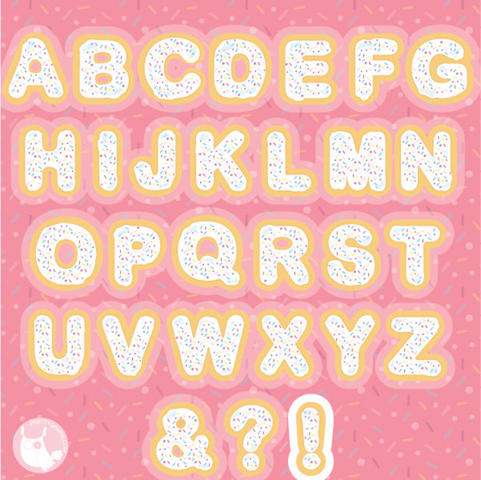 Sprinkle Donuts Alphabet Numbers Clipart Clipart Commercial - Etsy
