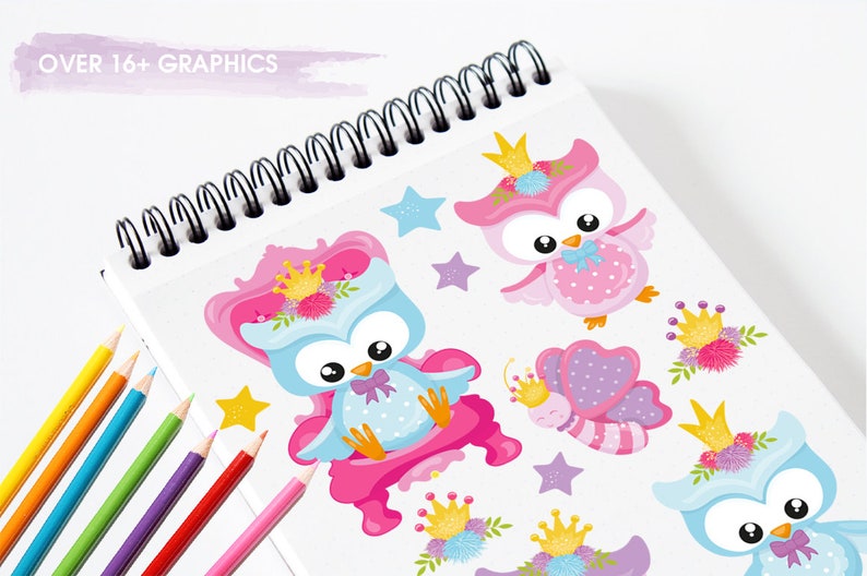 Princess Owl Clipart Clipart Commercial Use Vector - Etsy