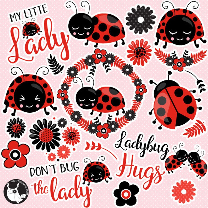 Little Ladybug Clipart Commercial Use Animal Friends Vector - Etsy