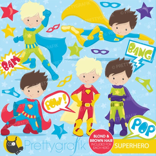Superhero Girls Clipart Commercial Use Vector Graphics - Etsy