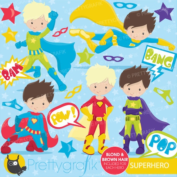 Superhero clipart commercial use, vector graphics, digital clip art ...
