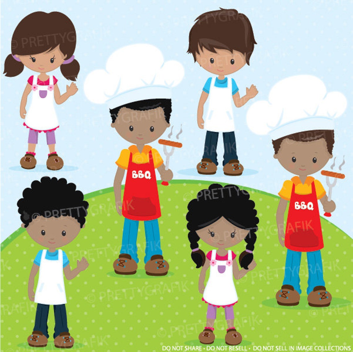 Backyard Bbq Clipart for Scrapbooking Bbq Kids Clipart - Etsy