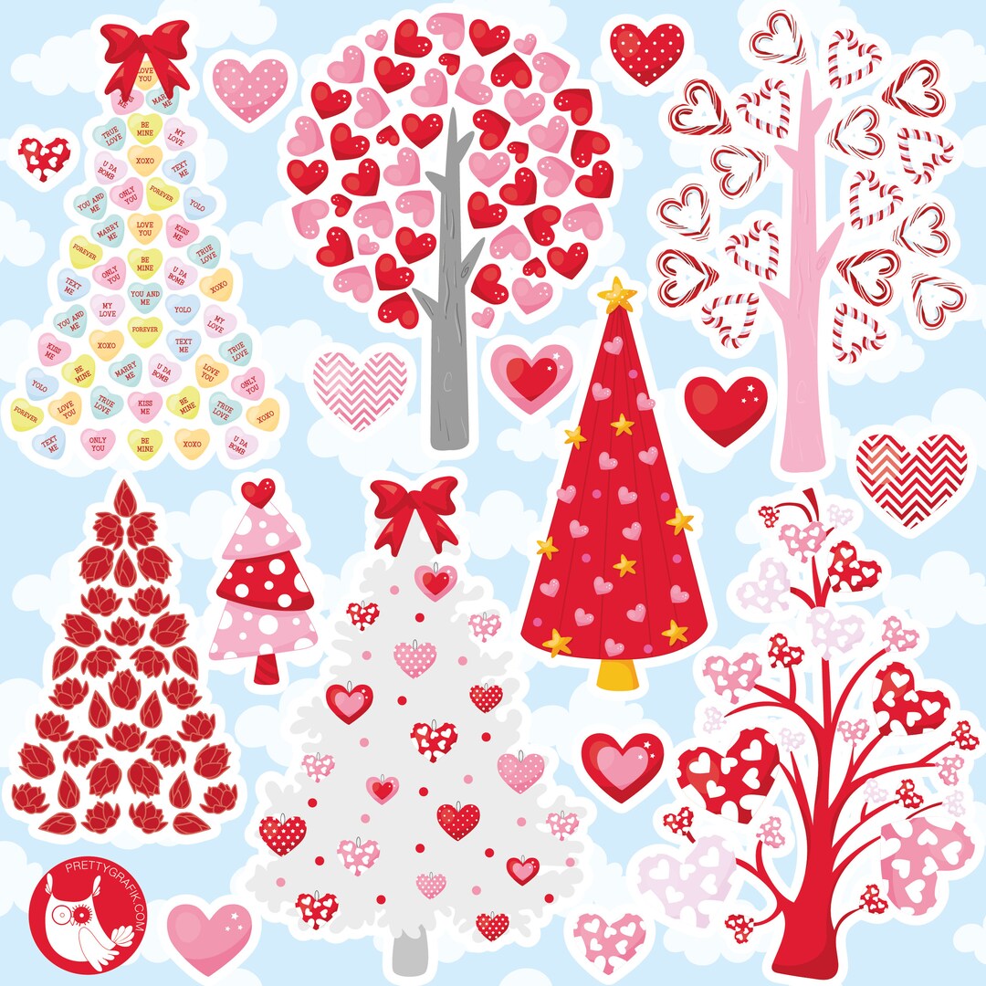 Valentine Tree, Clipart, Clipart Commercial Use, Vector Graphics, Clip ...