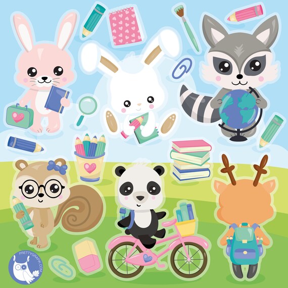 Back to School Animals, clipart, clipart commercial use, vector ...