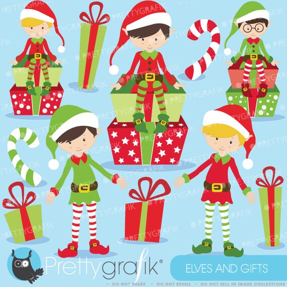 Christmas Elves boys clipart commercial use, vector graphics, digital ...