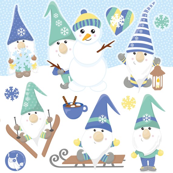 Winter Gnomes, clipart, clipart commercial use, vector graphics, clip ...