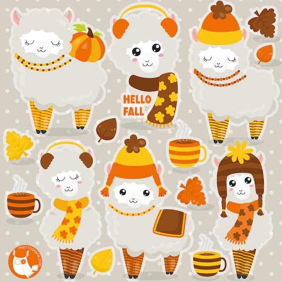 Fall Llama, clipart, clipart commercial use, vector graphics, clip art ...