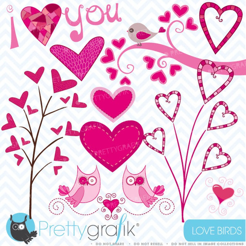 Valentine Hearts Clipart Commercial Use Vector Graphics - Etsy