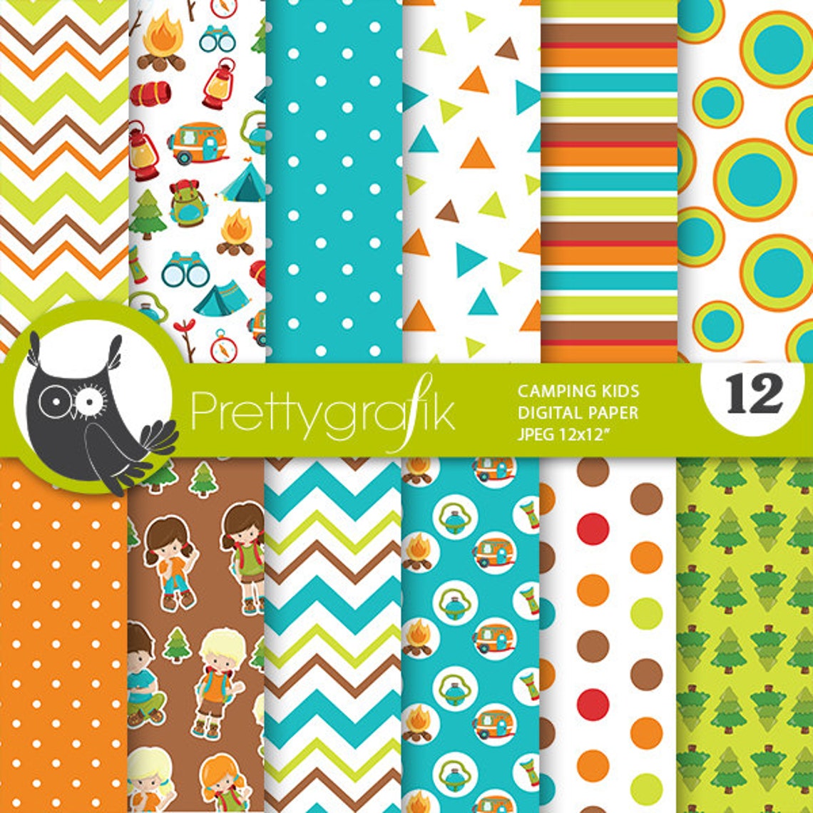 Camping Digital Patterns Great Outdoors Commercial Use - Etsy