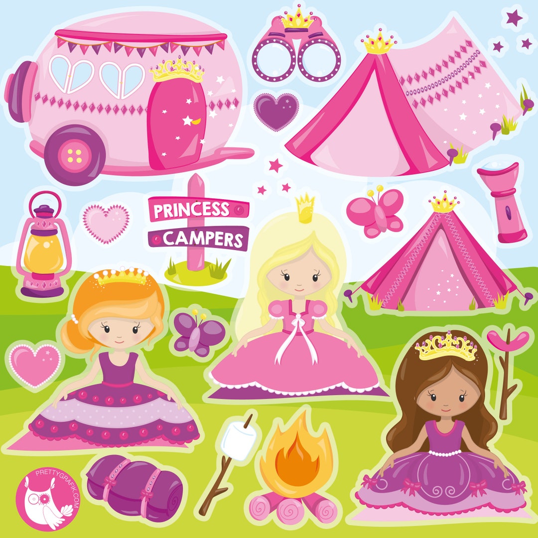 Camping Princess, Clipart, Clipart Commercial Use, Vector Graphics ...