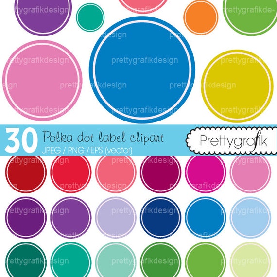 30 polka dot label clipart commercial use, vector graphics, digital ...