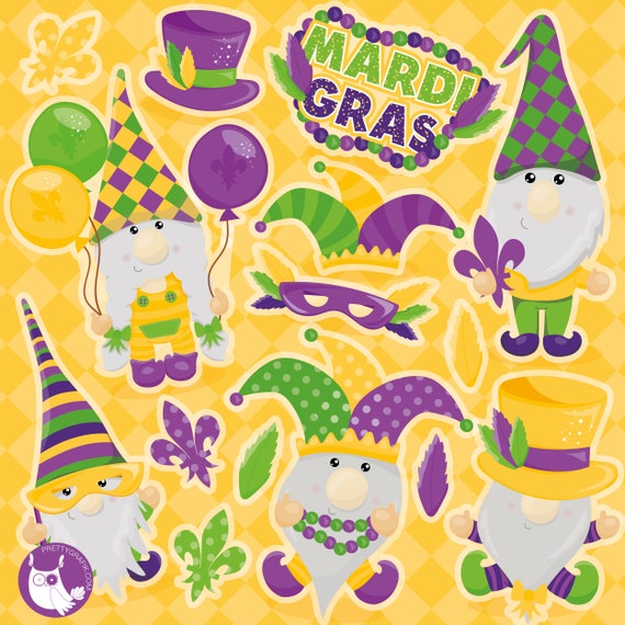 Mardi Gras Gnomes, clipart, clipart commercial use, vector graphics ...