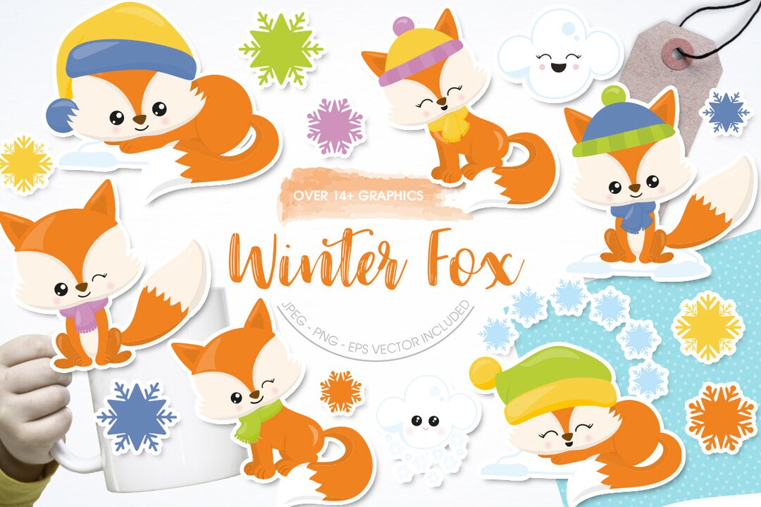 Winter Fox, Clipart, Clipart Commercial Use, Vector Graphics, Clip Art ...