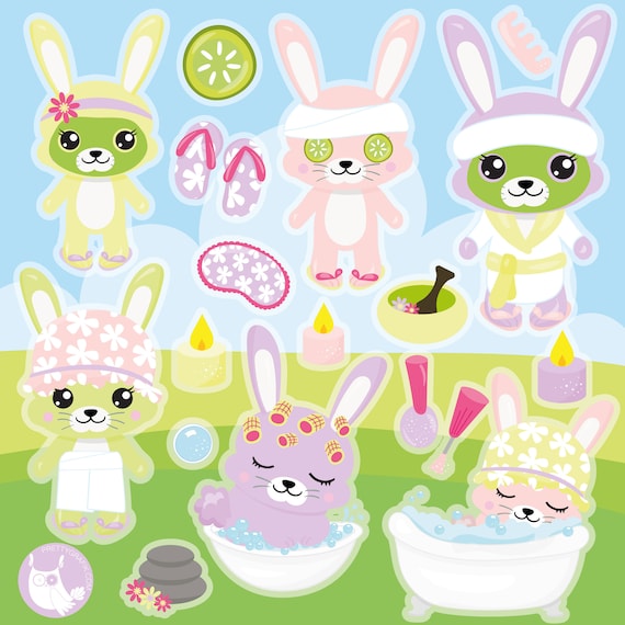 Bunny Spa, clipart, clipart commercial use, vector graphics, clip art ...