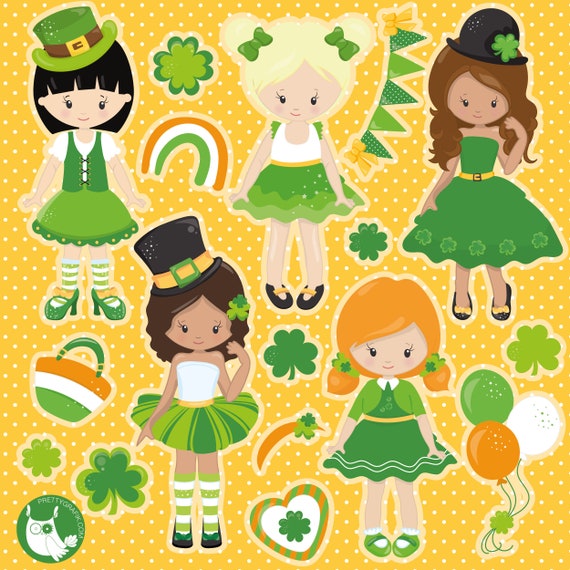 St Patrick's Day Girl, clipart, clipart commercial use, vector graphics ...