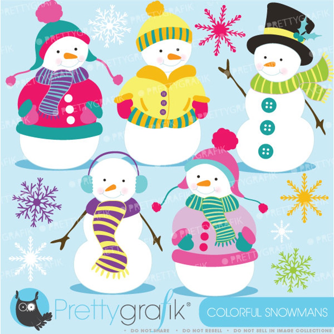Snowman Clipart Commercial Use, Vector Graphics, Digital Clip Art ...