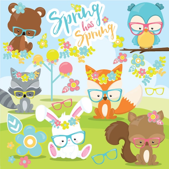 Spring Animals Clipart Commercial Use Clipart Vector - Etsy