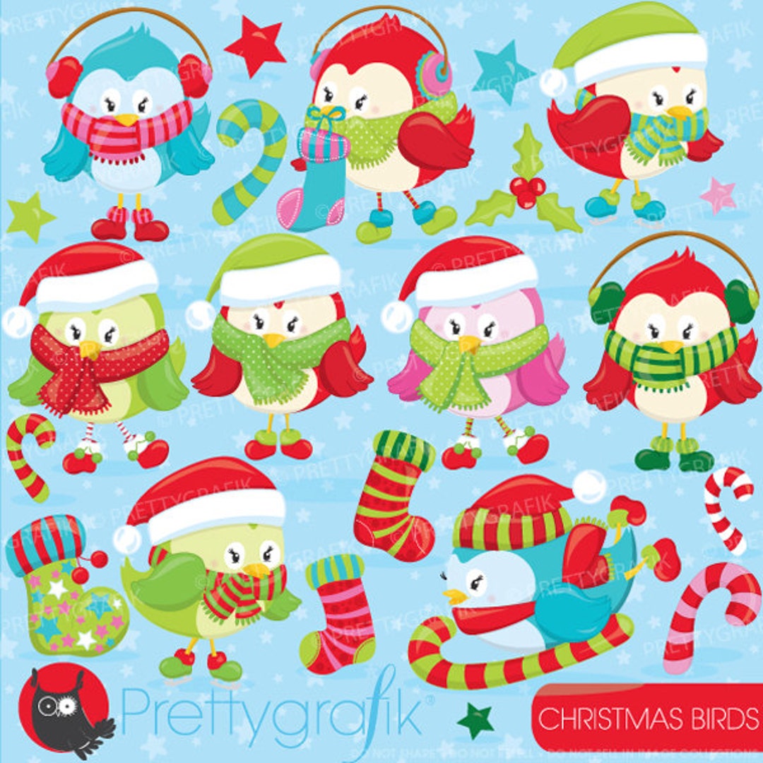 Christmas Birds Clipart Commercial Use, Christmas Tweets Vector ...
