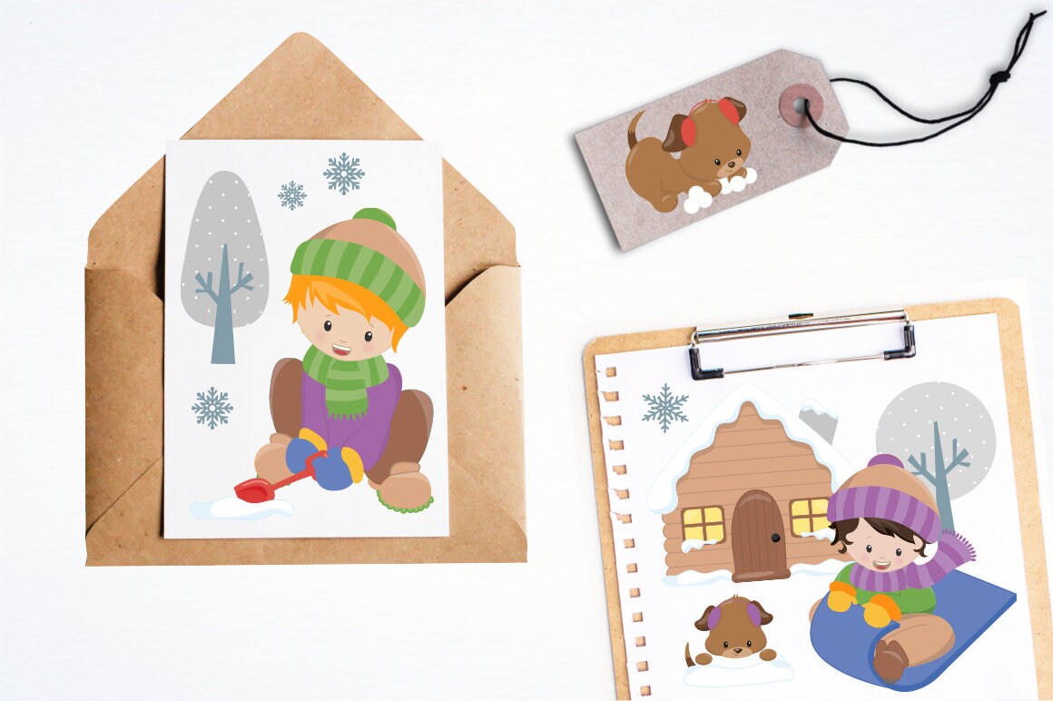 Winter Fun Clipart Clipart Commercial Use Vector Graphics - Etsy
