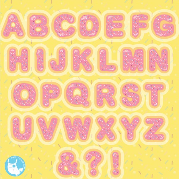 Donut Alphabet Numbers Clipart Clipart Commercial Use L | Etsy