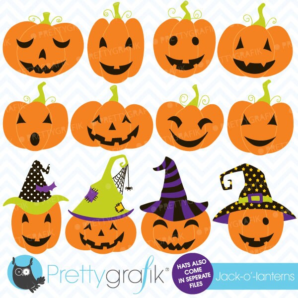 Pumpkin Jack O Lantern Clipart Commercial Use Vector - Etsy