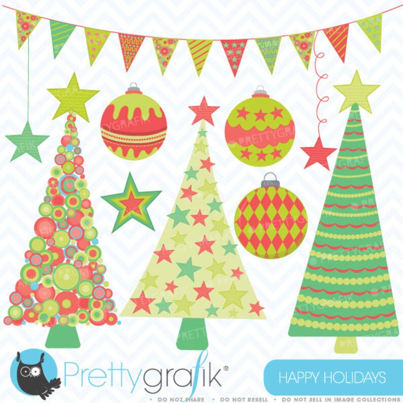 Holiday Christmas Clipart Commercial Use Vector Graphics - Etsy