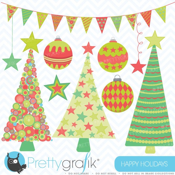 Holiday Christmas Clipart Commercial Use Vector Graphics - Etsy