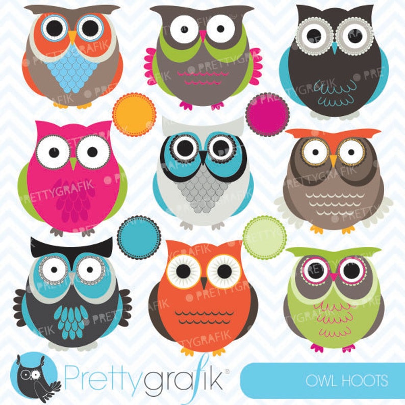 Owl Clipart Commercial Use Vector Graphics Digital Clip Art - Etsy