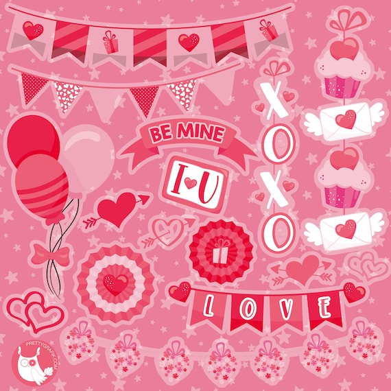 Valentine Decoration clipart, clipart commercial use, vector graphics ...