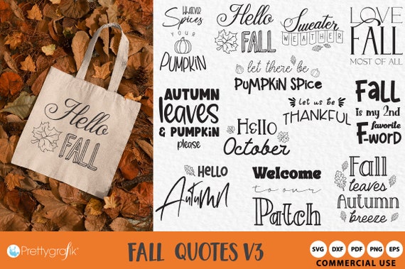 Fall Quotes, SVG files, DXF, clipart commercial use, clipart, vector ...